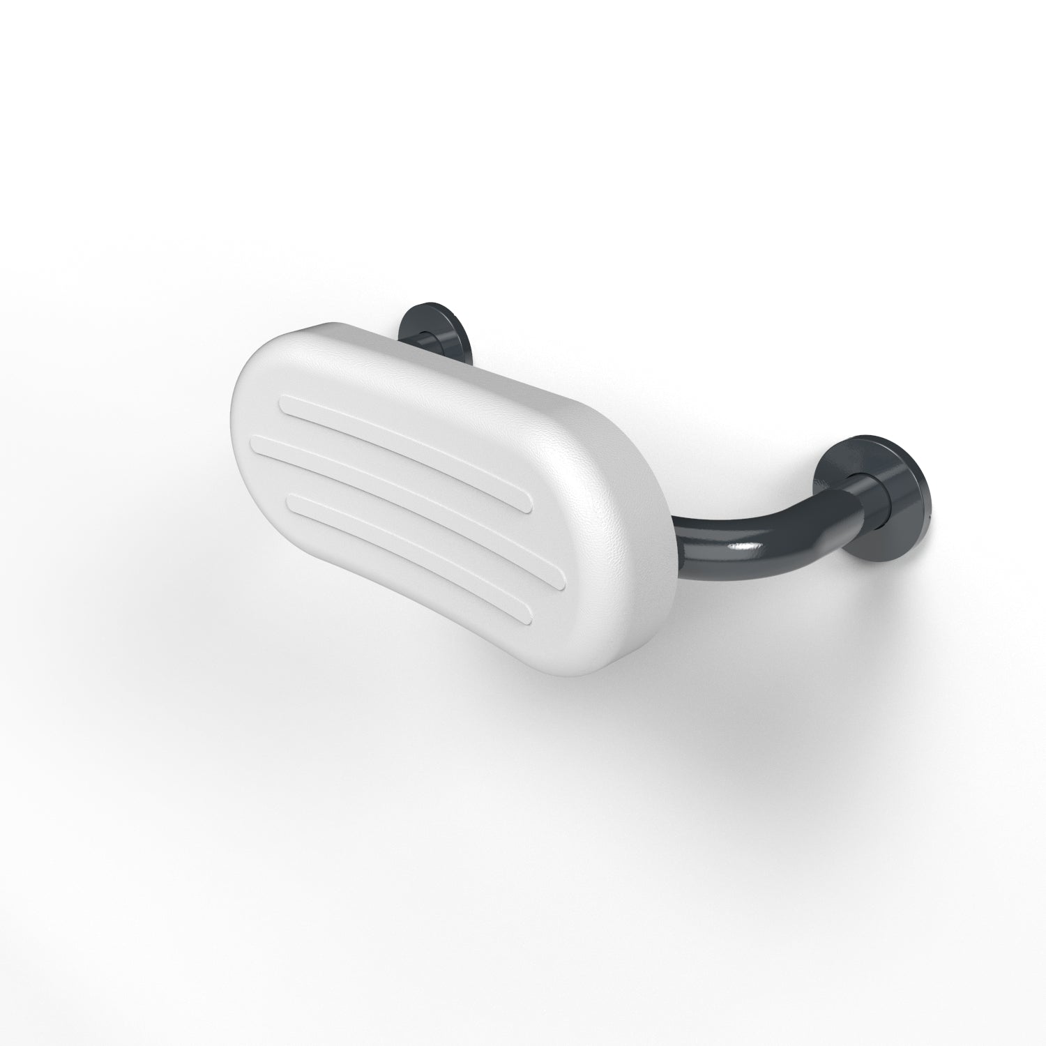 Back rest rail with white pad, stainless steel, concealed fixings ...
